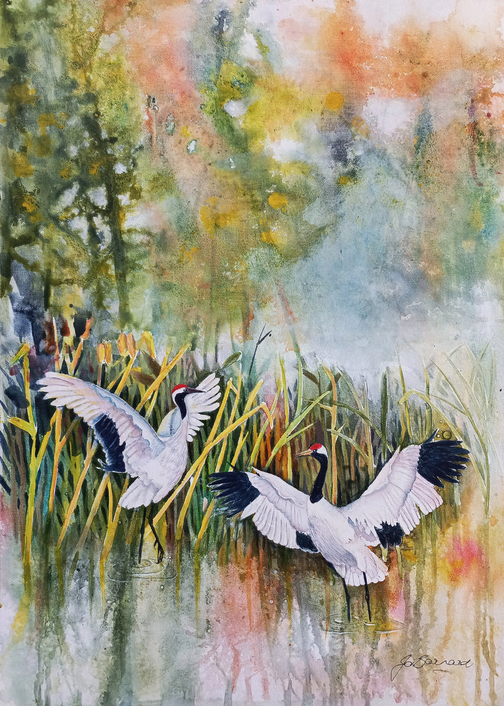 Dancing Cranes – Purple Heart Gallery and Framing