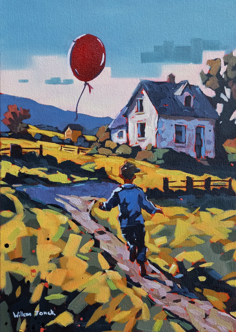Boy Chasing Balloon – Purple Heart Gallery