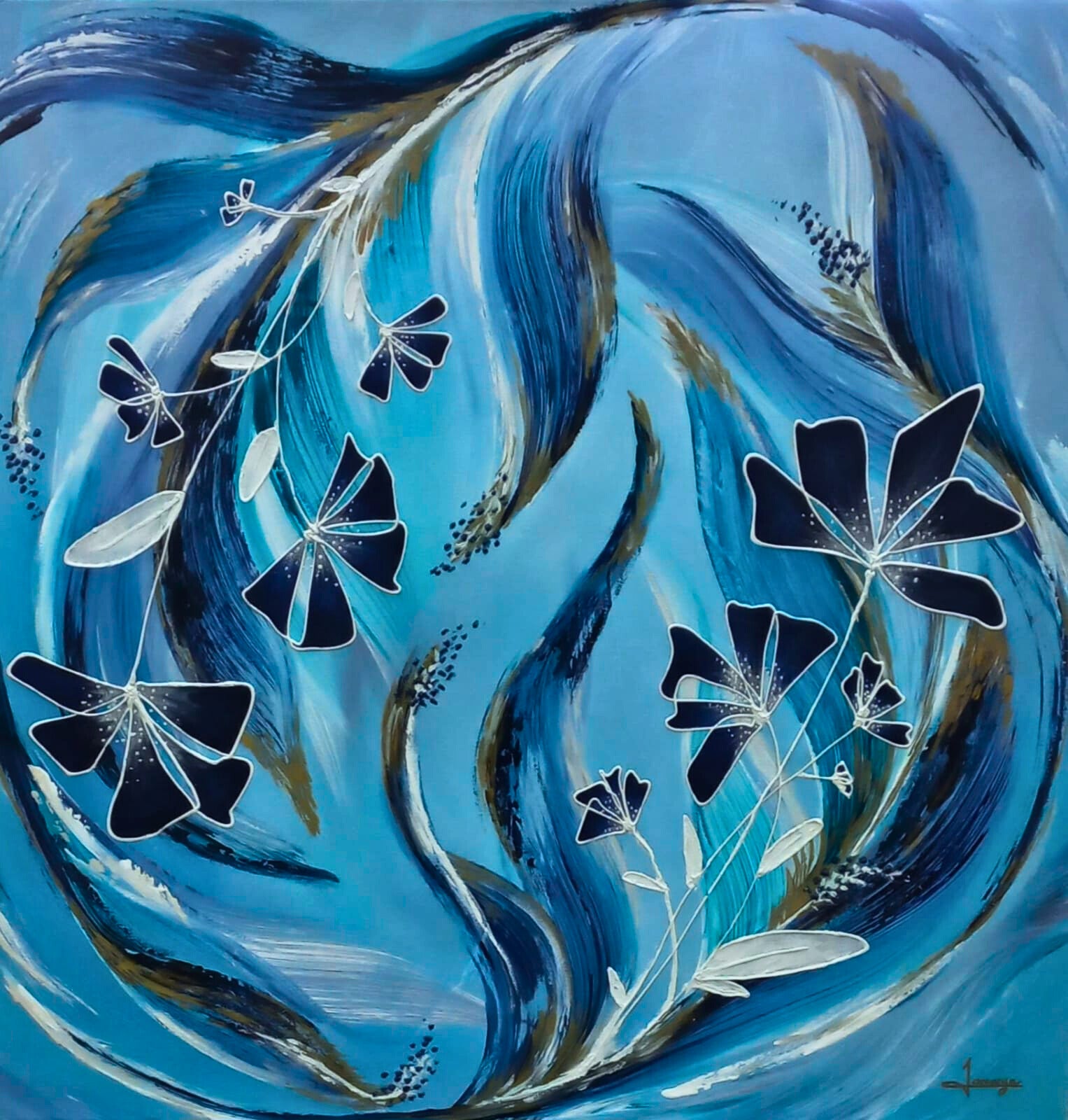 Whispers of Blue and Gold – Purple Heart Gallery and Framing